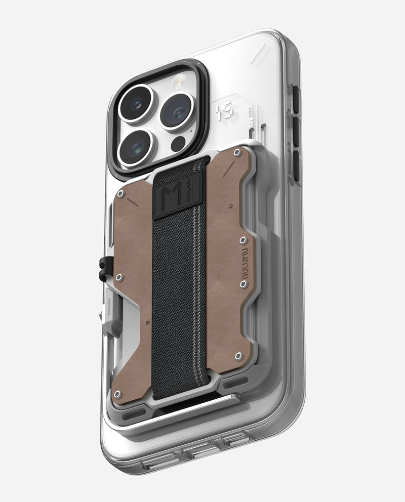 G03 Multi-Tool Magnetic Metal Wallet | Genuine Leather Cover | MagSafe