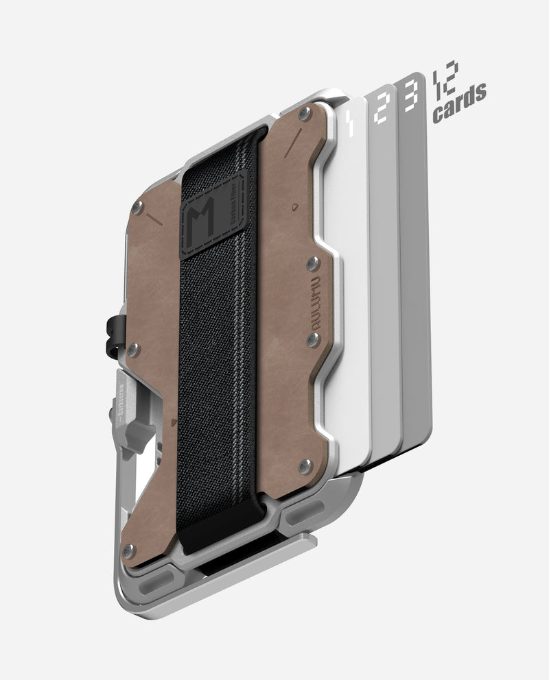 G03 Multi-Tool Magnetic Metal Wallet | Genuine Leather Cover | MagSafe